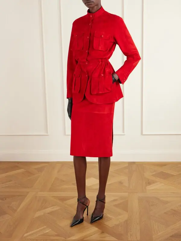 TOM FORD Suede Midi Skirt