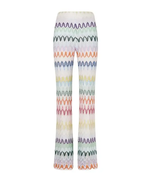 Missoni Striped Metallic Crochet-knit Flared Pants