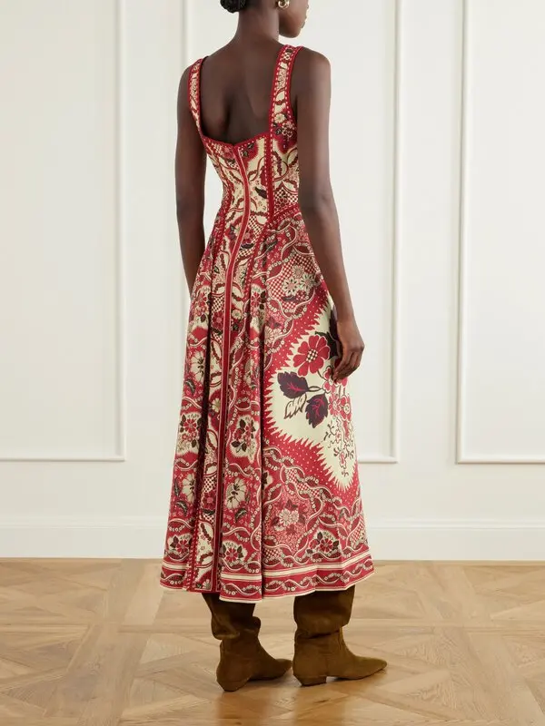 ALEMAIS Kenny Floral-print Crepe Midi Dress - No