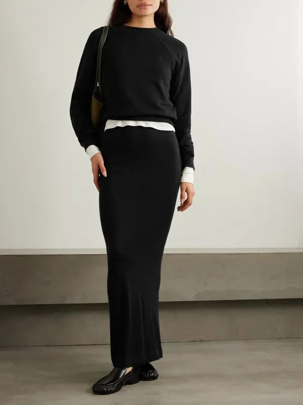 Eterne Embroidered Cotton And Modal-blend Jersey Sweatshirt