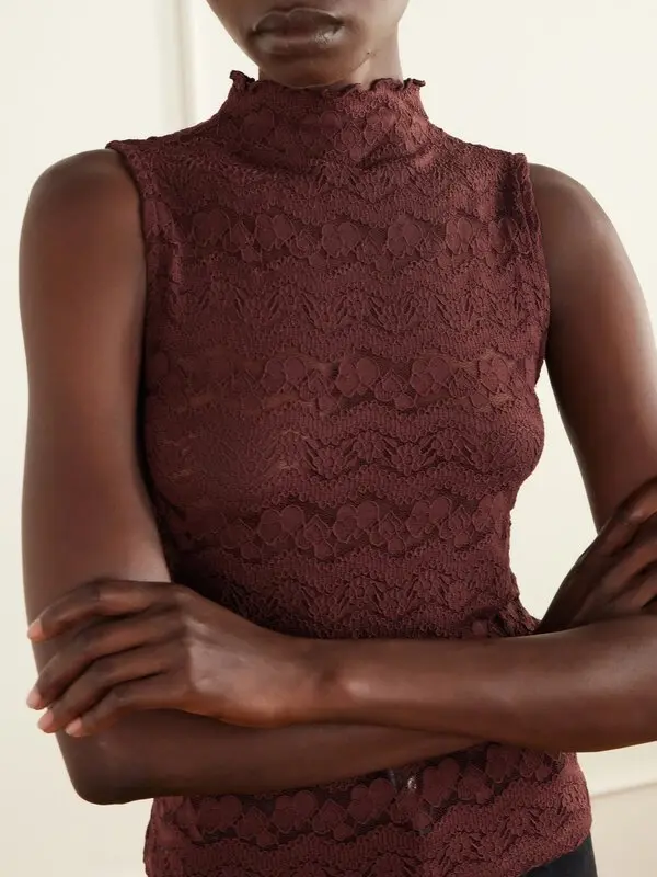 Veronica Beard Lace High-neck Top