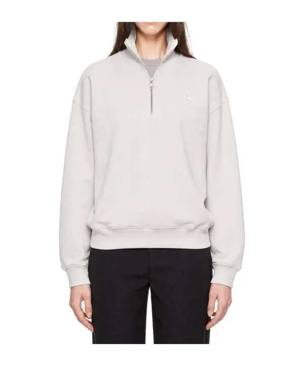 Maison Kitsuné Quarter-zip Fox-patch Sweatshirt