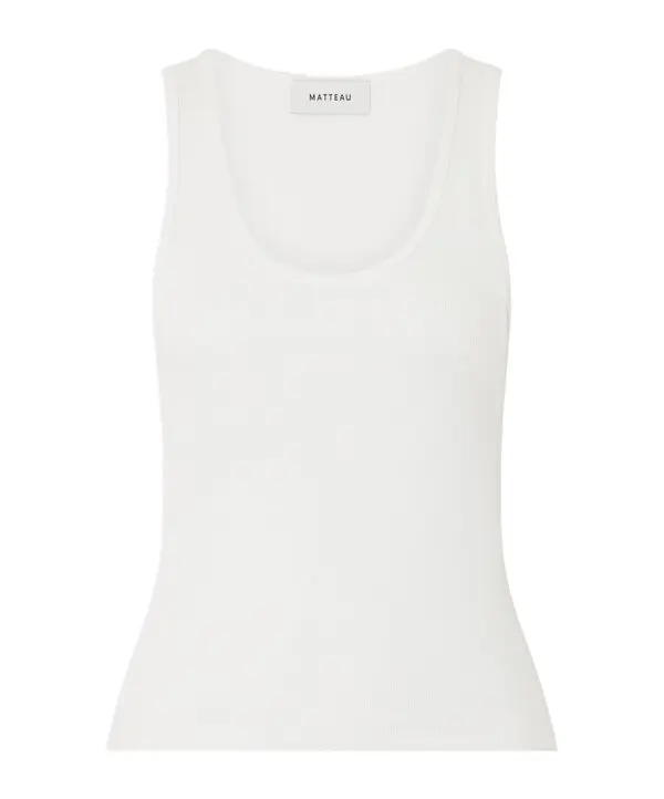 Matteau Ribbed Organic Cotton-blend Jersey Tank