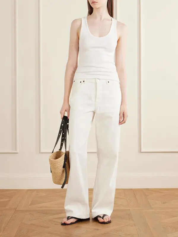 Matteau Ribbed Organic Cotton-blend Jersey Tank