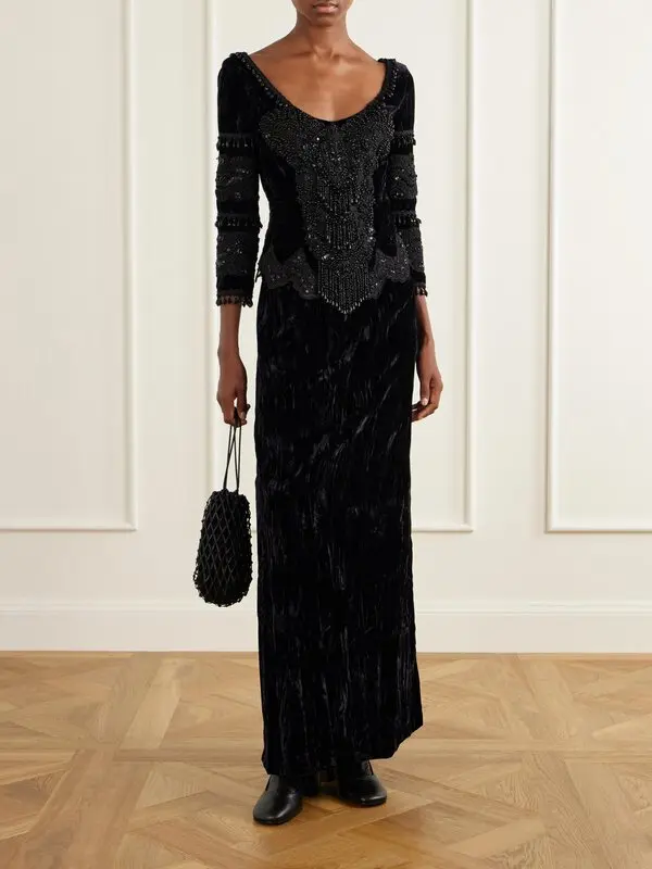 Anna Sui Velvet Maxi Skirt