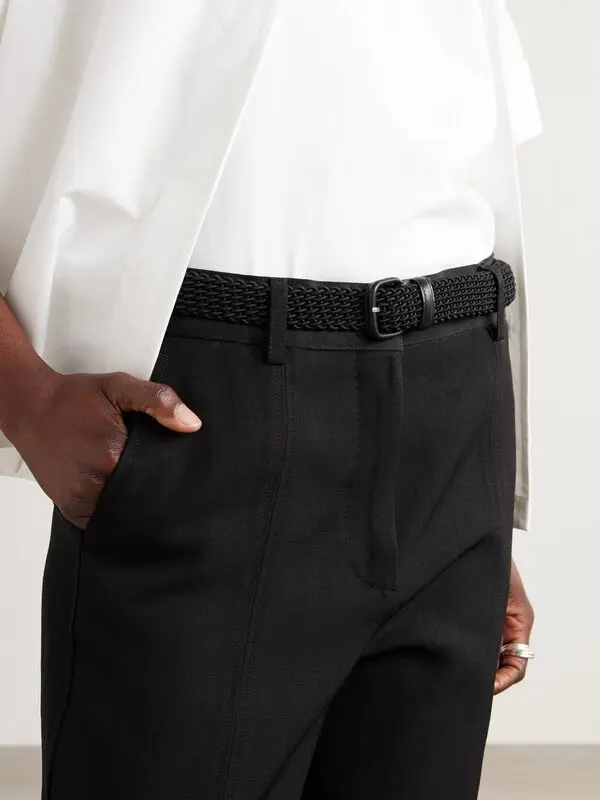 Charvet Woven Leather-trimmed Cord Belt