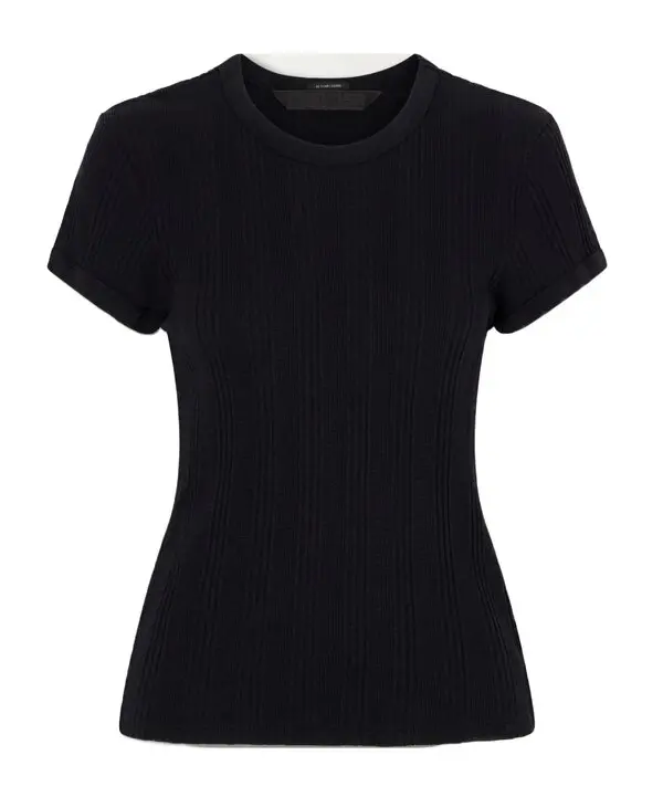 MOTHER Ribbed Cotton-jersey T-shirt - Black