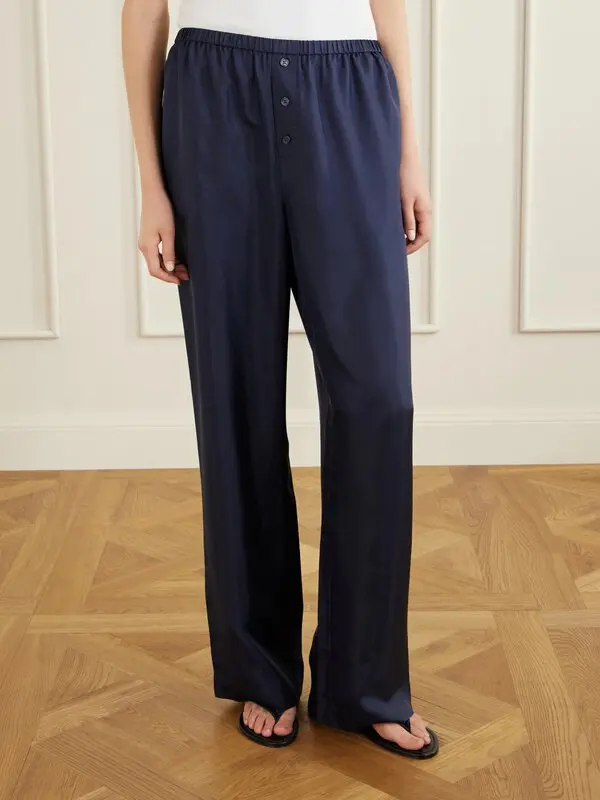RÓHE Silk-satin Wide-leg Pants