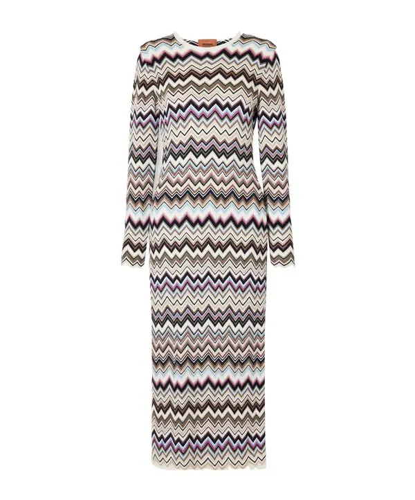 Missoni Striped Crochet-knit Midi Dress