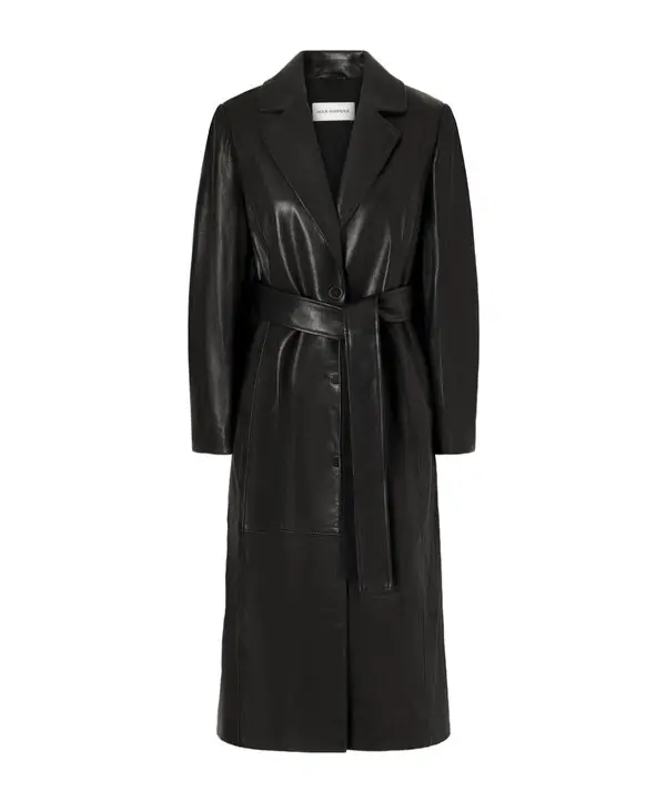 Nour Hammour Camden Belted Leather Coat