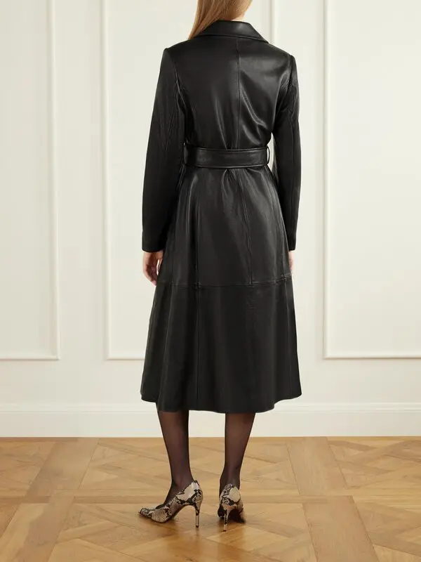 Nour Hammour Camden Belted Leather Coat