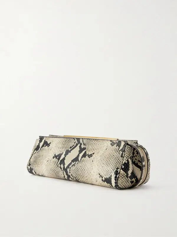 Khaite Minimalist Snake-print Clutch