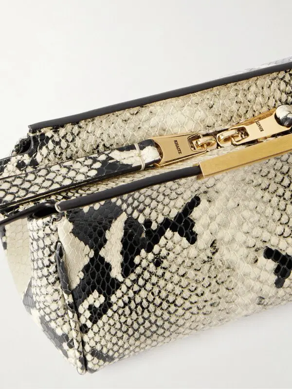 Khaite Minimalist Snake-print Clutch