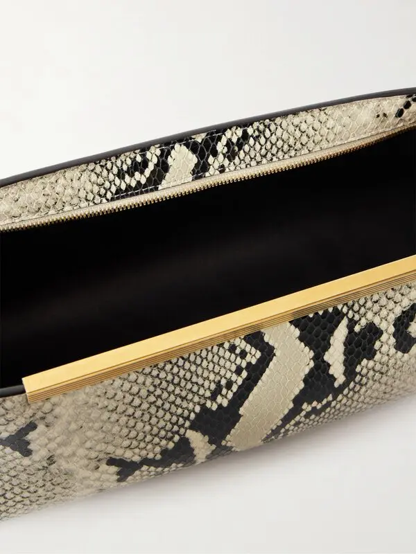 Khaite Minimalist Snake-print Clutch