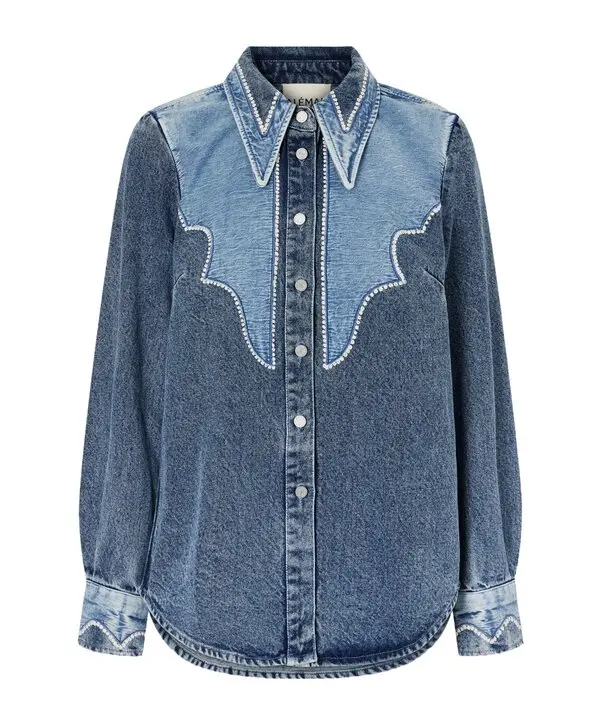 ALEMAIS Jesse Embroidered Denim Shirt