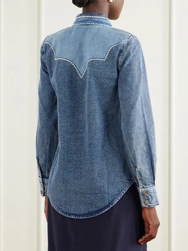 ALEMAIS Jesse Embroidered Denim Shirt
