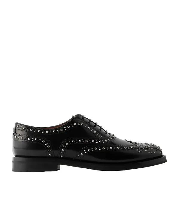Church's Burwood Met Studded Glossed-leather Brogues