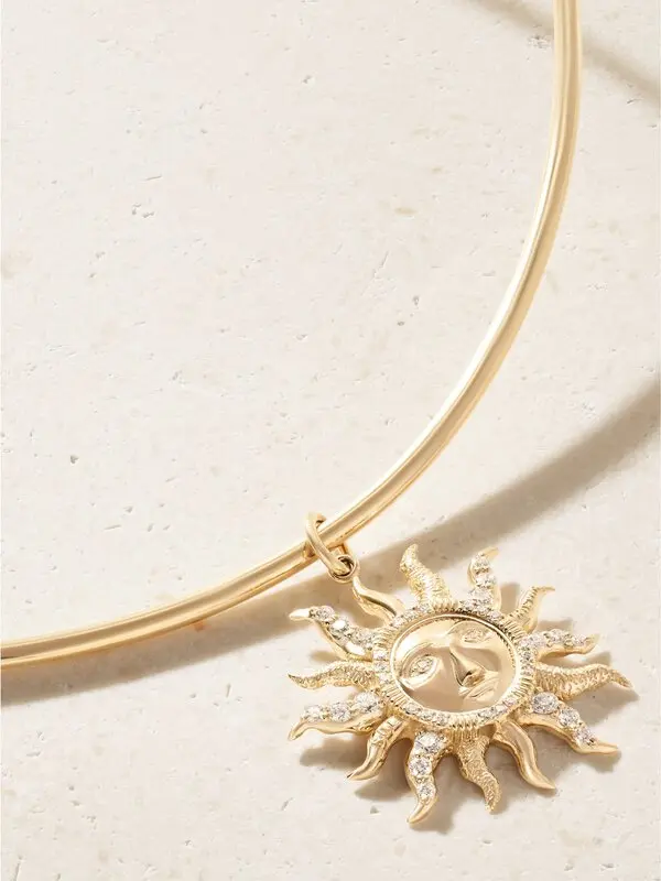 MARLO LAZ 14-karat Gold Diamond Pendant Necklace