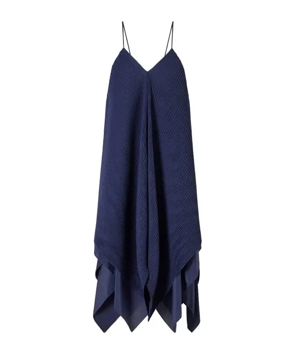 J.W.ANDERSON Tiered Asymmetric Pleated Crepe De Chine Mini Dress