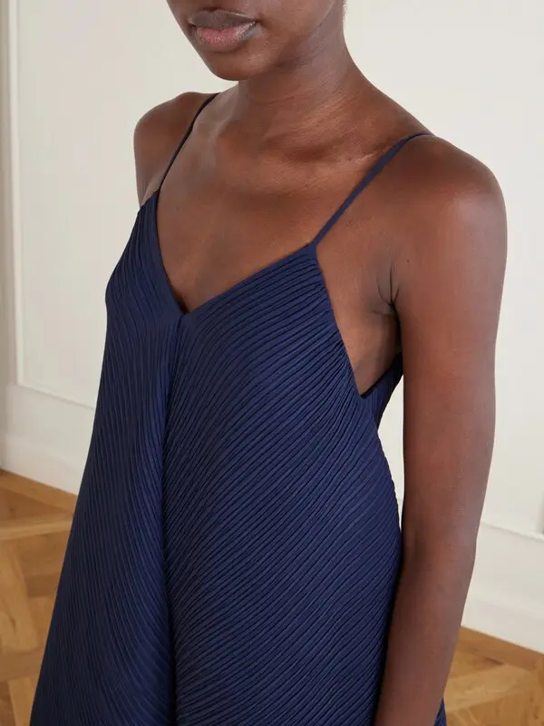 J.W.ANDERSON Tiered Asymmetric Pleated Crepe De Chine Mini Dress