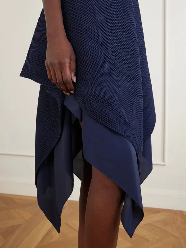 J.W.ANDERSON Tiered Asymmetric Pleated Crepe De Chine Mini Dress