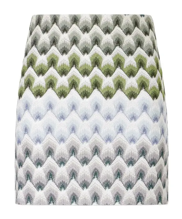 Missoni Striped Metallic Crochet-knit Mini Skirt