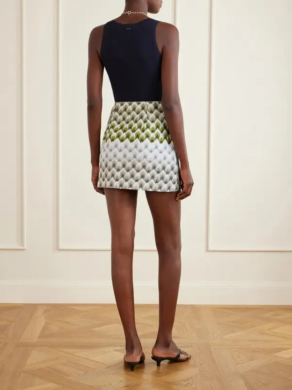 Missoni Striped Metallic Crochet-knit Mini Skirt
