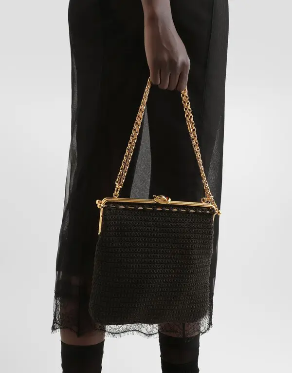 Dolce & Gabbana Dina Shoulder And Crossbody Bag In Crochet Cotton