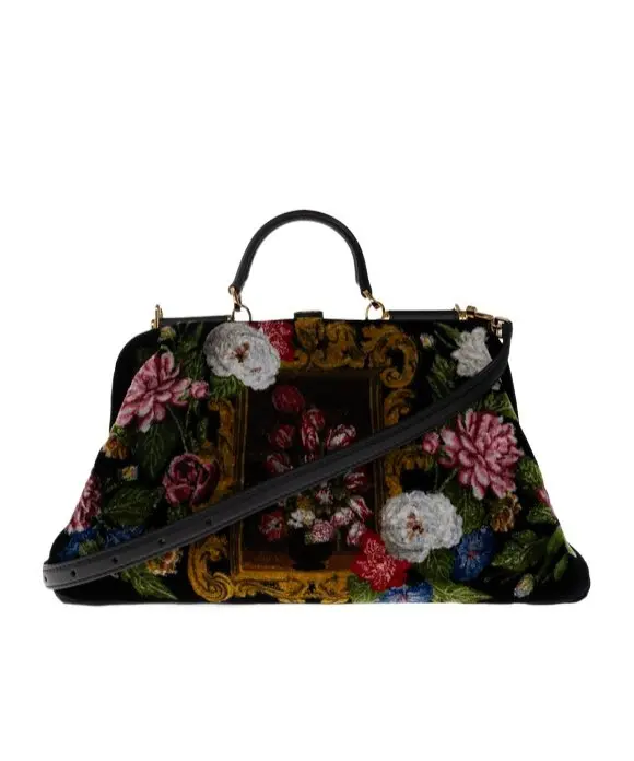 Dolce & Gabbana Patterned Shoulder Bag - Black