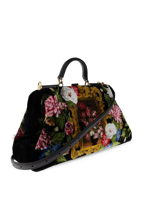 Dolce & Gabbana Patterned Shoulder Bag - Black