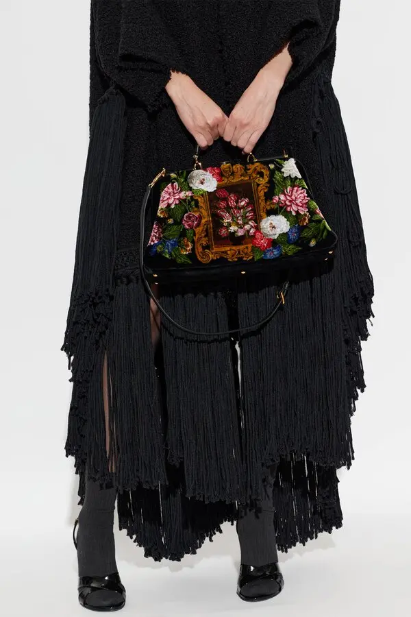 Dolce & Gabbana Patterned Shoulder Bag - Black