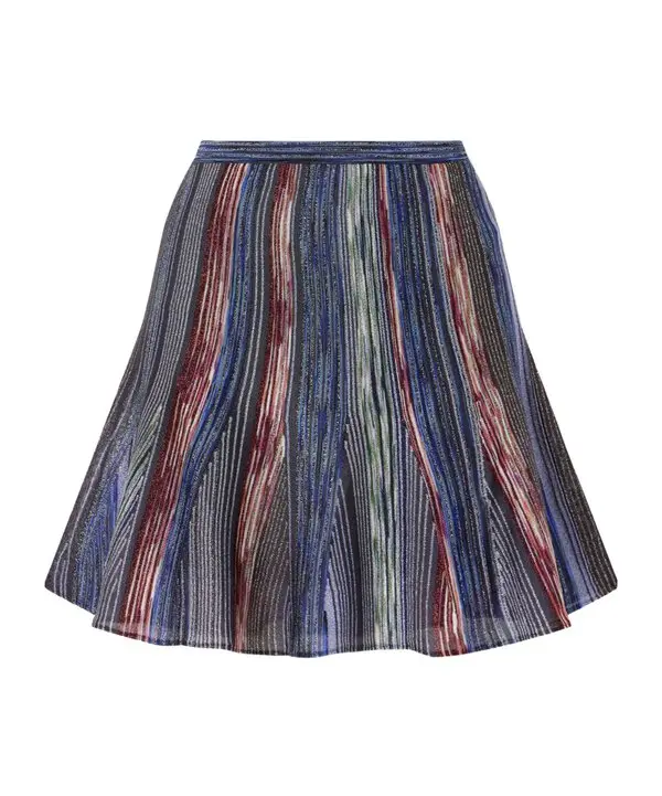 Missoni Striped Metallic Crochet-knit Mini Skirt