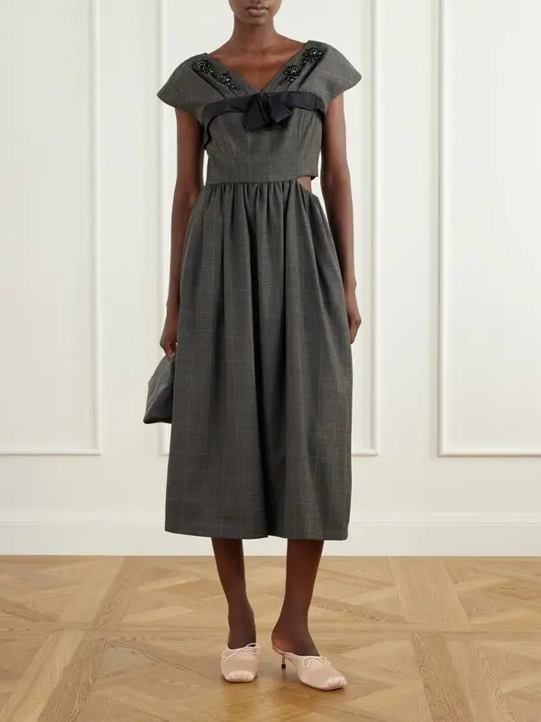 Simone Rocha Gathered Prince Midi Dress