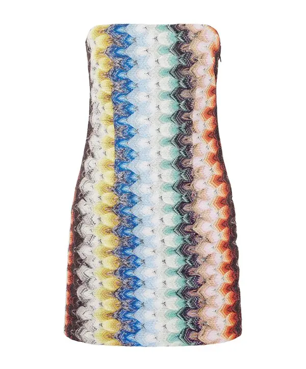 Missoni Strapless Striped Metallic Crochet-knit Mini Dress - Multicolor