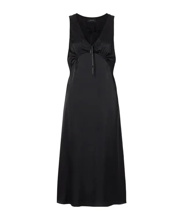 Simone Rocha Bow-detailed Embroidered Satin Midi Dress - Black