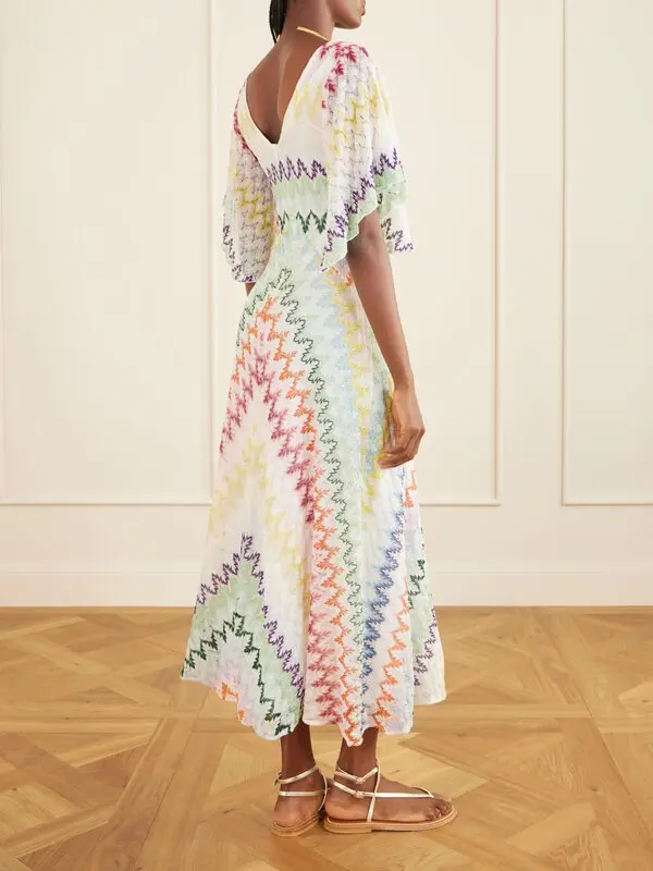 Missoni Striped Metallic Crochet-knit Maxi Dress