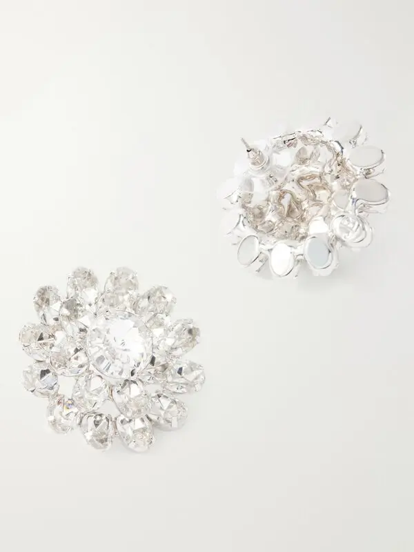 JENNIFER BEHR Crystal-embellished Silver-tone Earrings
