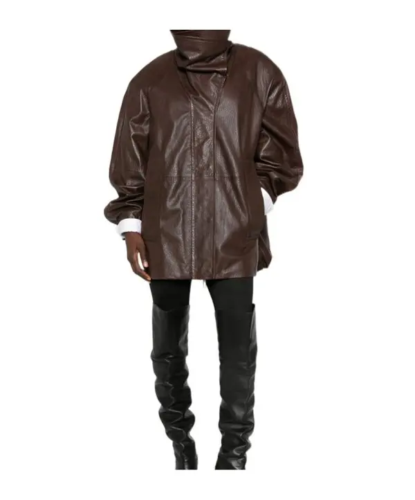 Sportmax Long-sleeve Leather Jacket