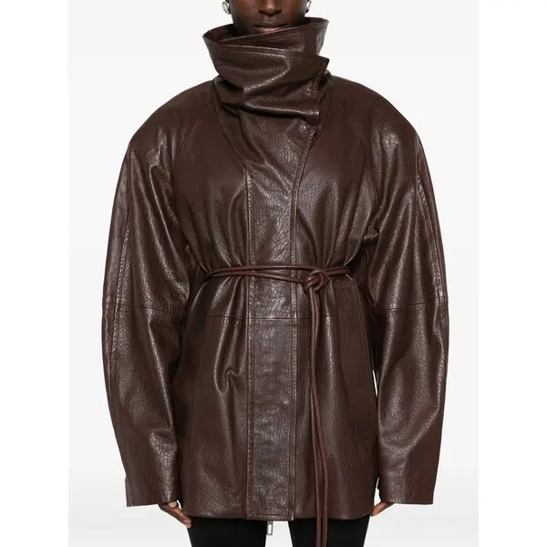 Sportmax Long-sleeve Leather Jacket