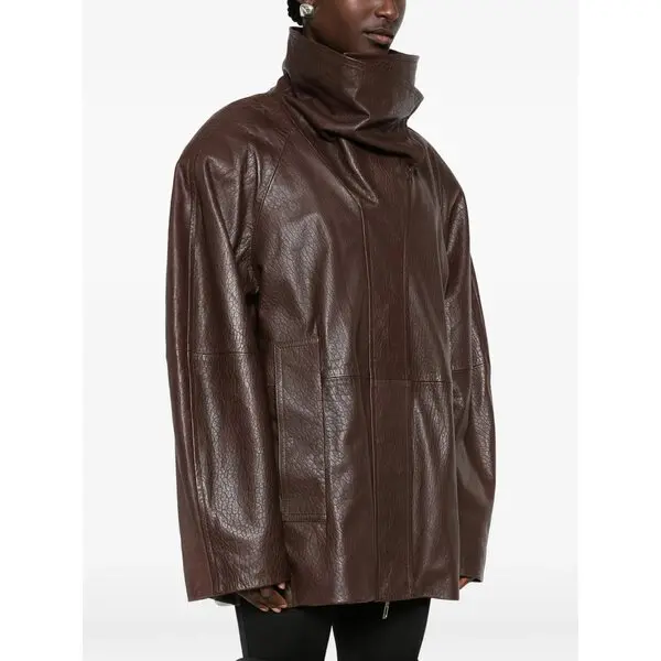 Sportmax Long-sleeve Leather Jacket