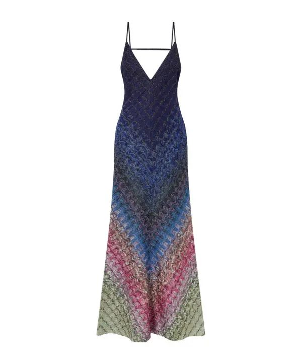 Missoni Striped Crochet-knit Maxi Dress