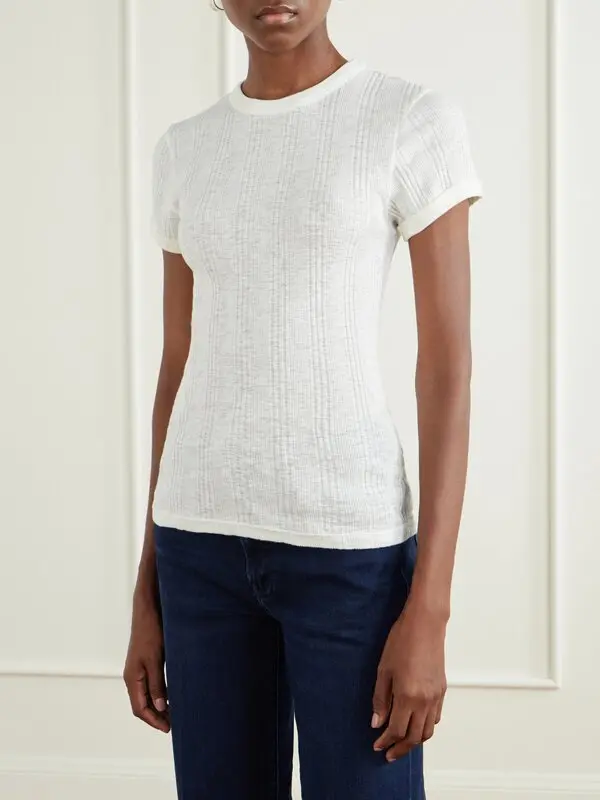 MOTHER Ribbed Cotton-jersey T-shirt