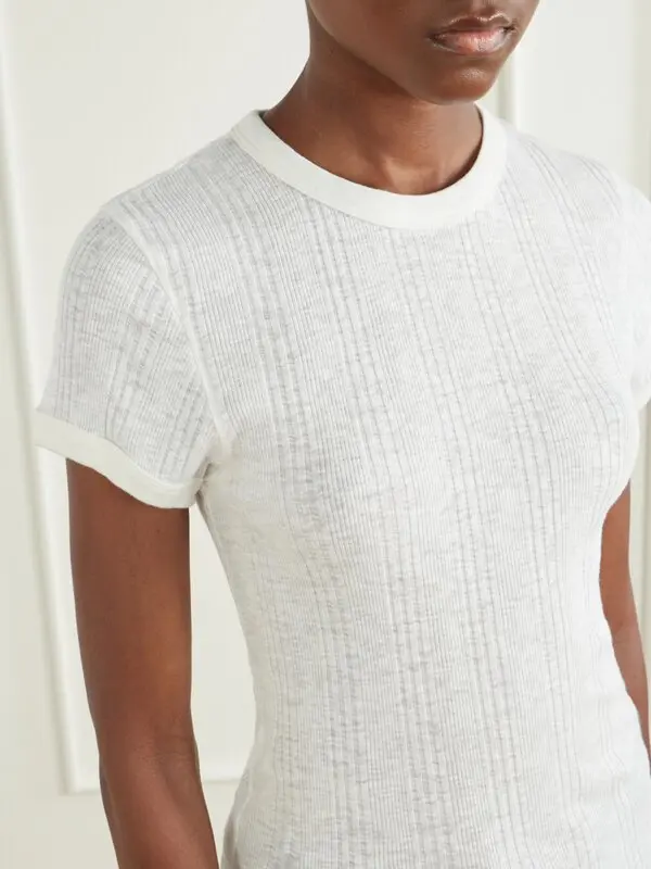 MOTHER Ribbed Cotton-jersey T-shirt
