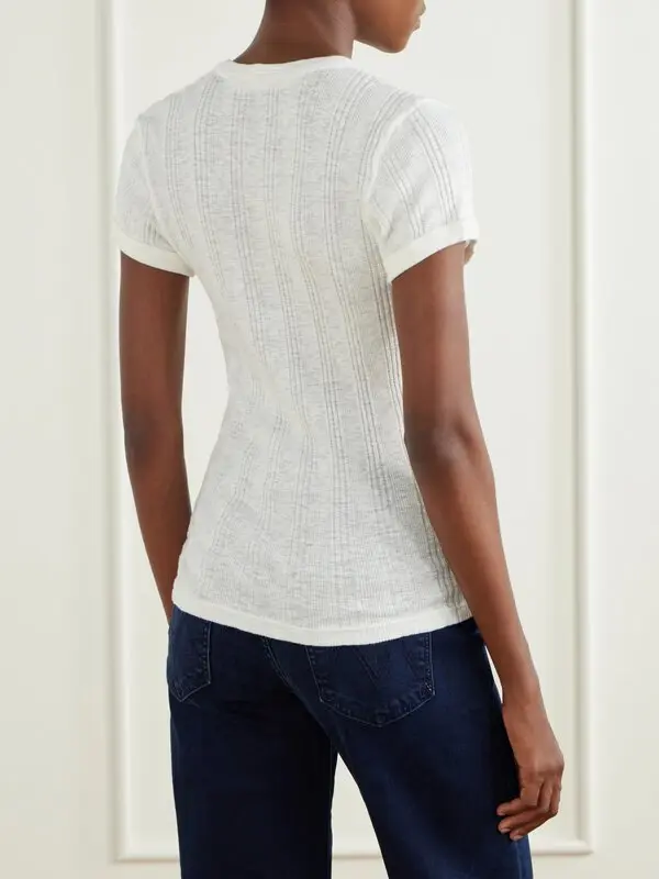 MOTHER Ribbed Cotton-jersey T-shirt