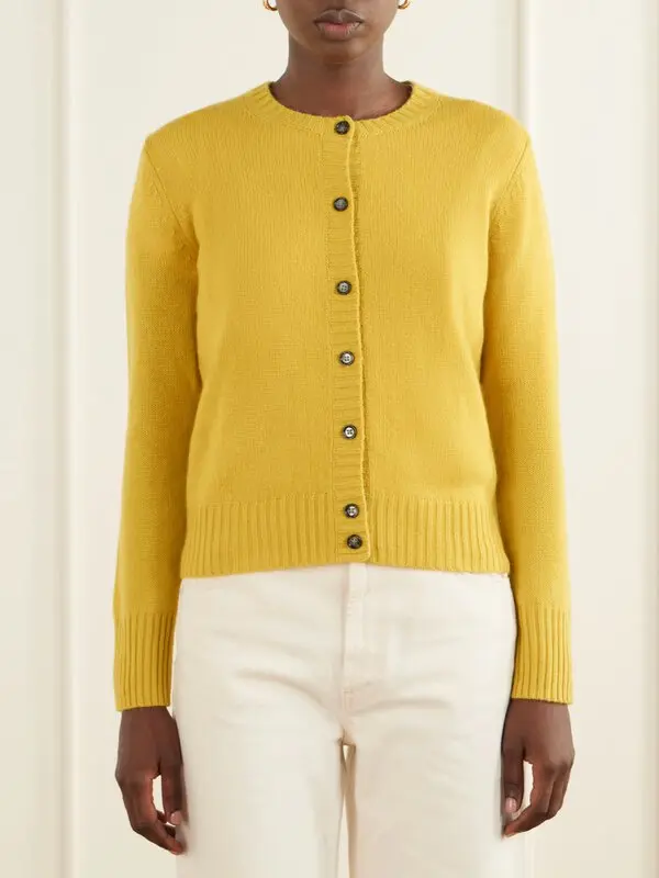 ALLUDE Ribbed Cashmere Cardigan