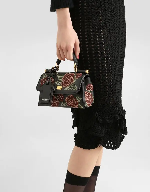 Dolce & Gabbana Mini My Sicily Floral-print Leather Handbag