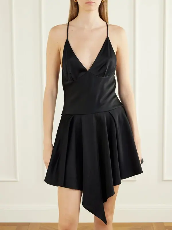 Stella McCartney Gathered Satin Mini Dress