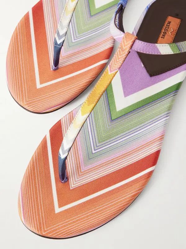 Missoni Leen Striped Twill Sandals