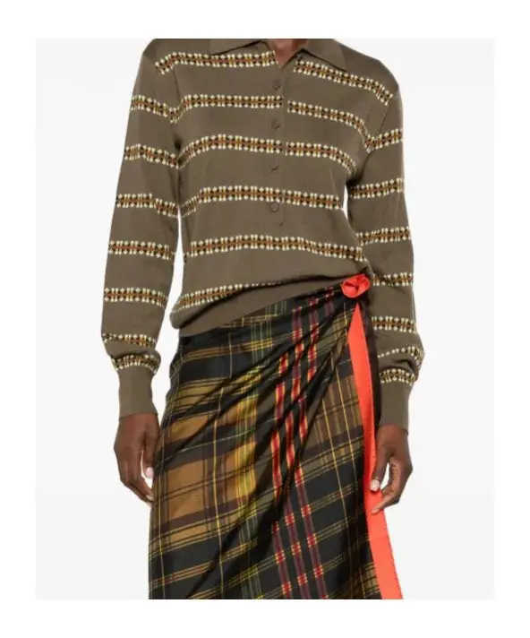 Dries Van Noten Striped Knit Polo Shirt