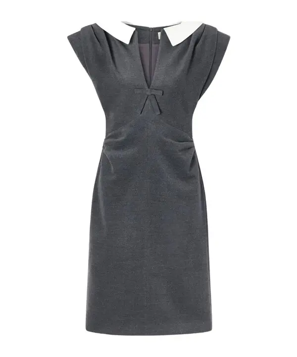 SHUSHU/TONG Gathered Wool-blend Midi Dress
